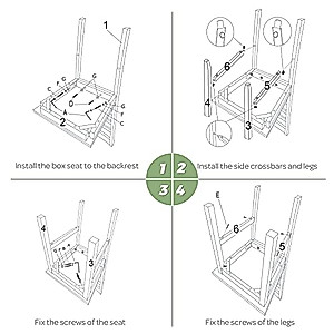 Giantex Dining Chairs Set of 4, Easy to Assemble, Farmhouse Style, Sturdy Wooden Traditional Kitchen Dining Room Chairs, Walnut
