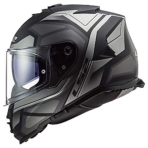 LS2 Helmets Assault Full Face Motorcycle Helmet W/SunShield (Petra Matte Black/Graphite/Gray - 2X-Large)