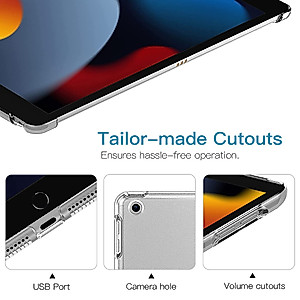 TiMOVO Case for New iPad 9th Generation 2021/8th Gen 2020/7th Gen 2019 (Compatible with Official Smart Cover) - Slim Translucent Frosted Back Shell Hard Case Fit iPad 10.2-inch - Clean Clear