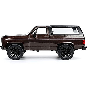 1980 Chevy Blazer Dark Brown Metallic with Black Top with Extra Wheels Just Trucks Series 1/24 Diecast Model Car by Jada 33017