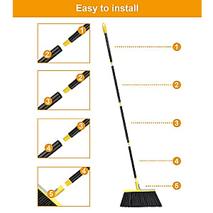 KeFanta Outdoor Broom for Floor Cleaning,58" Heavy-Duty Commercial Broom for Sweeping Concrete Courtyard Garage Patio Indoor Home Kitchen Office Lobby