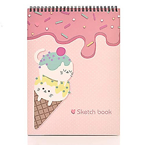 MEMX Sketch Book for Kids, 8”X11.5” 100 Pages(110gsm), Spiral Bound Artist Sketch Pad, Durable Acid Free Sketchbook for Painting, Sketching or Doodling, Best Gifts for Drawing Boys and Girls, White