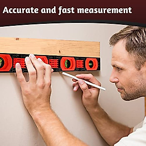 Multi-Function Foldable Level Measuring Tool,24 Inch Magnetic Level Tool with 4 Easy to Read Level Bubbles,Precise Leveling Tool for Carpenters,Woodworkers,Fabricators