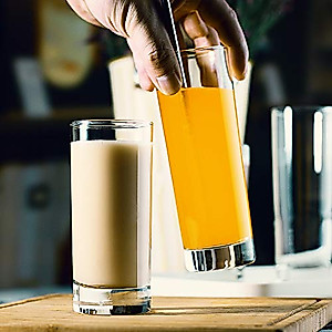 LUXU Premium Highball Drinking Glasses (Set of 6)-8 oz Tom Collins Glasses,Clear Tall Glass Cups,Cute Cocktail Glasses,Lead-free Water Glasses Bar Glassware for Mojito Beverages and Mixed Drinks