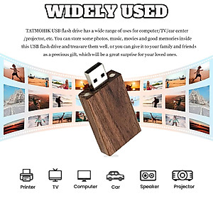 Wood USB Flash Drive with Gift Box (6.73"x6.73"x1.38") TATMOHIK 32GB USB 3.0 Wedding USB Memory for Storing Photos Walnut Wooden Thumb Drive for Keepsakes for Wedding, Birthday, Valentines Day