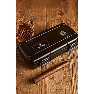 Pardo Cigar Humidors with Humidor Hygrometer - Holds up to 5 Cigars - Airtight, Waterproof, Sturdy & Durable Travel Humidor Cigar Box - Cigar Case & Cigar Boxes Ideal as Gifts for Men
