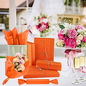 NEBURORA Orange Tissue Paper for Gift Bags 60 Sheets Orange Wrapping Tissue Paper Bulk 14 X 20 Inch Bright Orange Packaging Paper for Gift Wrap Filler Art Crafts DIY Birthday Wedding Halloween Party