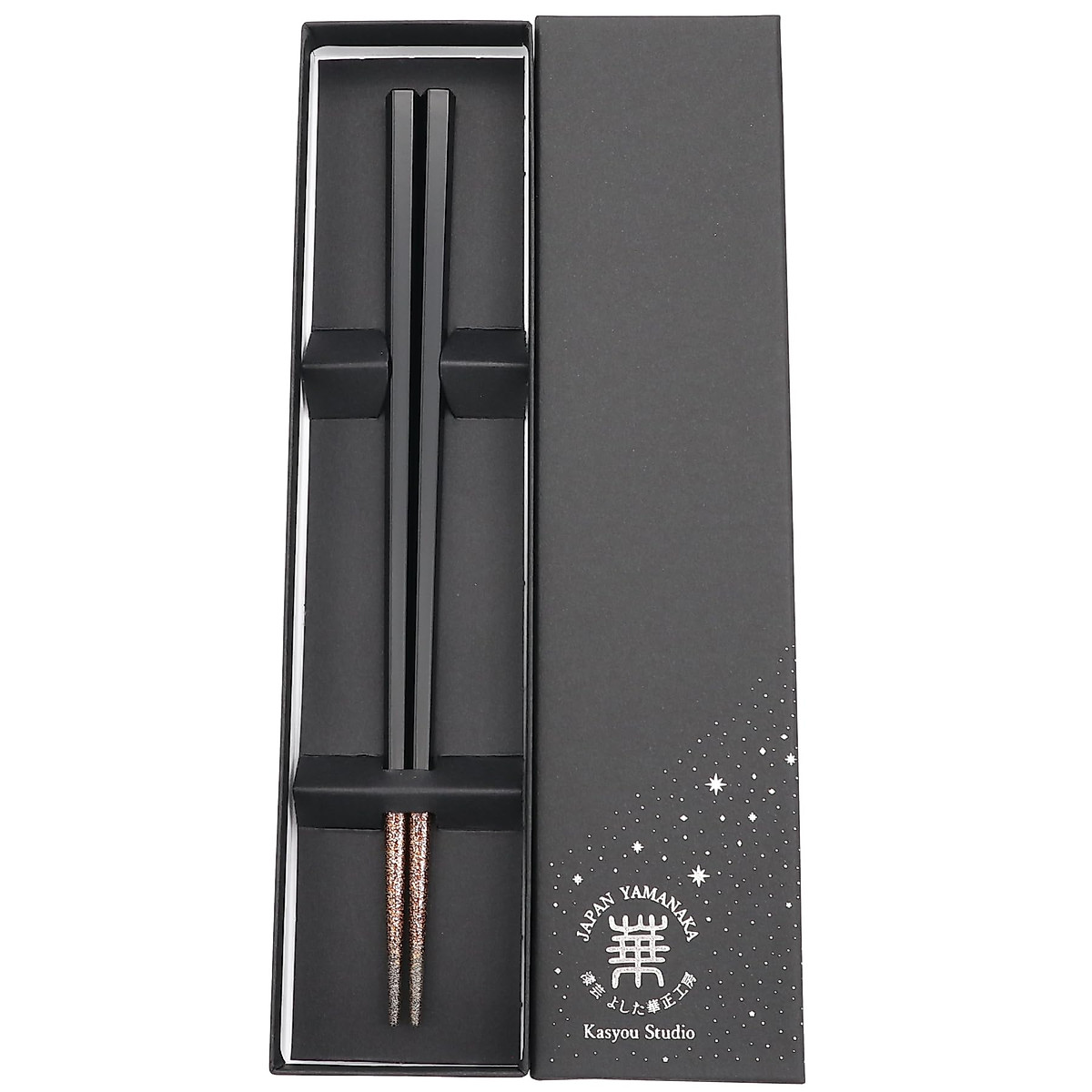 Kasyou Studio URUSHI KENKO chopsticks ( BLACK 8.9 Inch/22.5 cm ) made in japan (Dishwasher compatible) luxury chopsticks reusable japanese style gift set palillos chinos cute
