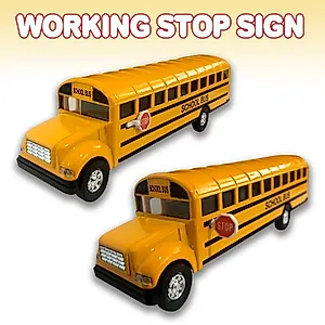 ArtCreativity Diecast Yellow School Bus for Kids, 7 Inch Classic School Bus Toy with Pullback Mechanism, Durable Diecast Metal, Party Favors, Best Birthday Gift for Boys and Girls