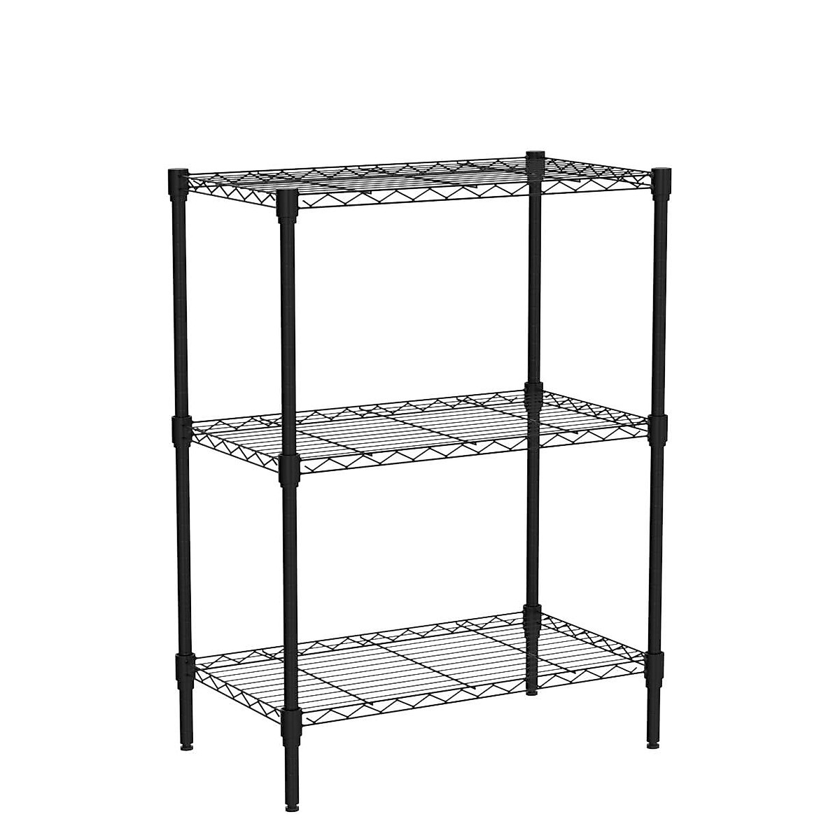 3 Tier Wire Shelving Unit, Adjustable Wire Rack, Metal Storage Shelves for Kitchen, Pantry, Laundry, Bathroom, Closet (13.5" D x 23" W x 31.5" H, Black)