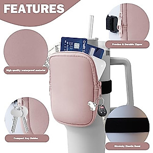 Water Bottle Pouch for Stanley 40 oz Tumbler with Handle - Gym Accessories for Women, Cup Belt Bag Compatible with Stanley/Simple Modern Tumbler Accessories(Pink)
