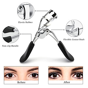 Eyelash Curler, GreenLife® Eyelash Curler with 6 Silicone Refill Pads Professional Makeup Tool Durable Lash Curler Fit Universal Eye Shapes Easily and Safely Get Long-Lasting Curl