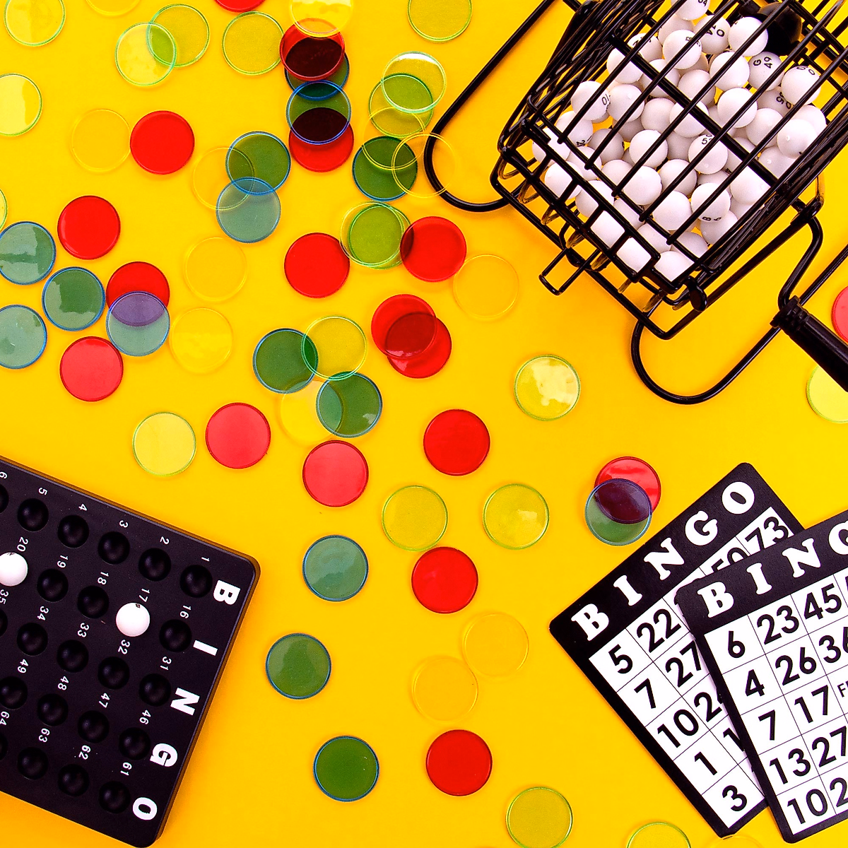 100 Jumbo 1.25" Bingo Chips for Large Print Cards - Educational STEM Resource - Large Translucent Colored Counting Markers