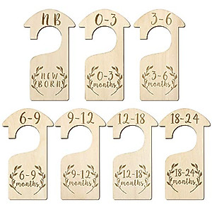 Premium Wood Baby Closet Dividers,Set of 7,from Newborn to 24 Month,Baby Closet Organizers,Nursery Decor,Baby Clothes Organizers (Style-3)