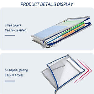 NEW TILAMI Mesh Zipper Pouch Bags - Durable high-Strength Nylon, Premium ABS Zipper - A4 Size Clear Mesh Bags with Zipper File Organization for School,Office,Travel (6 Pack)