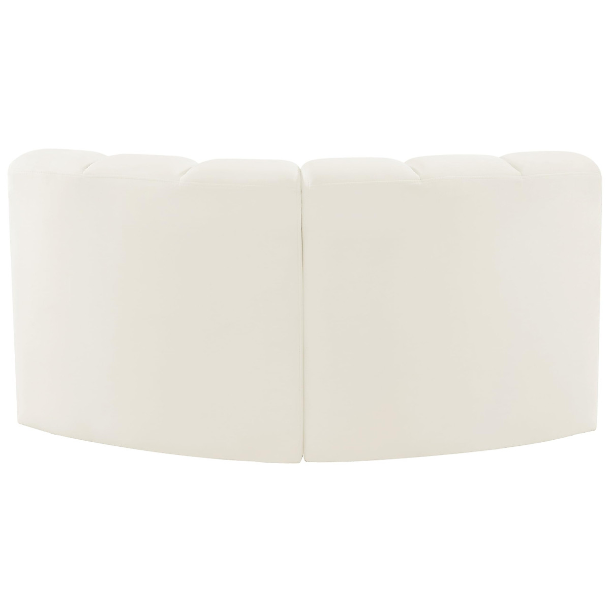 Meridian Furniture 103Cream-S2B Arc Collection Modern | Contemporary Modular Sofa with Soft Cream Velvet, Deep Channel Tufting, Modular Design, 60 W x 33 D x 30 H, Cream