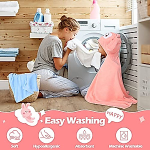 Moukeren 3 Pieces Bamboo Hooded Towel for Kids 27.5 x 50 Inch Large Size Kids Bath Towel Kids Absorbent Bathrobe Blanket for Kids 3-10 Yrs Boys Girls Shower