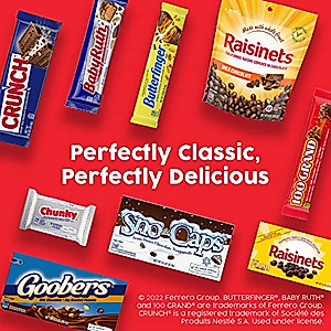 Butterfinger CRUNCH Baby Ruth and 100 Grand Candy Variety Pack Assorted Mini and Fun Size, Individually Wrapped Chocolate Bars, 0.4 Oz. (Pack of 80)