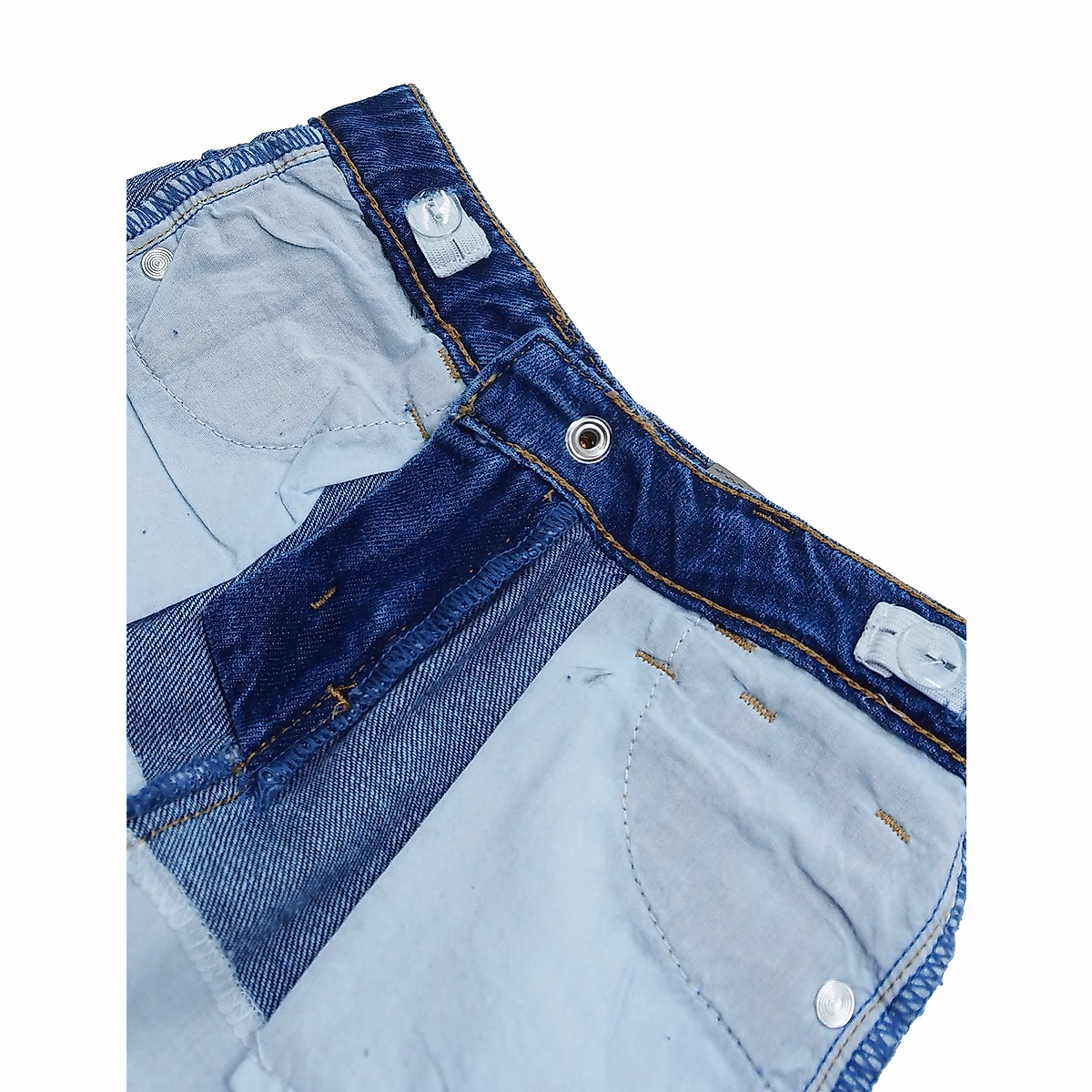 KIDSCOOL SPACE Baby Girl Boy Jeans,Little Kid Elastic Band Inside Ripped Denim Pants,Blue,12-18 Months