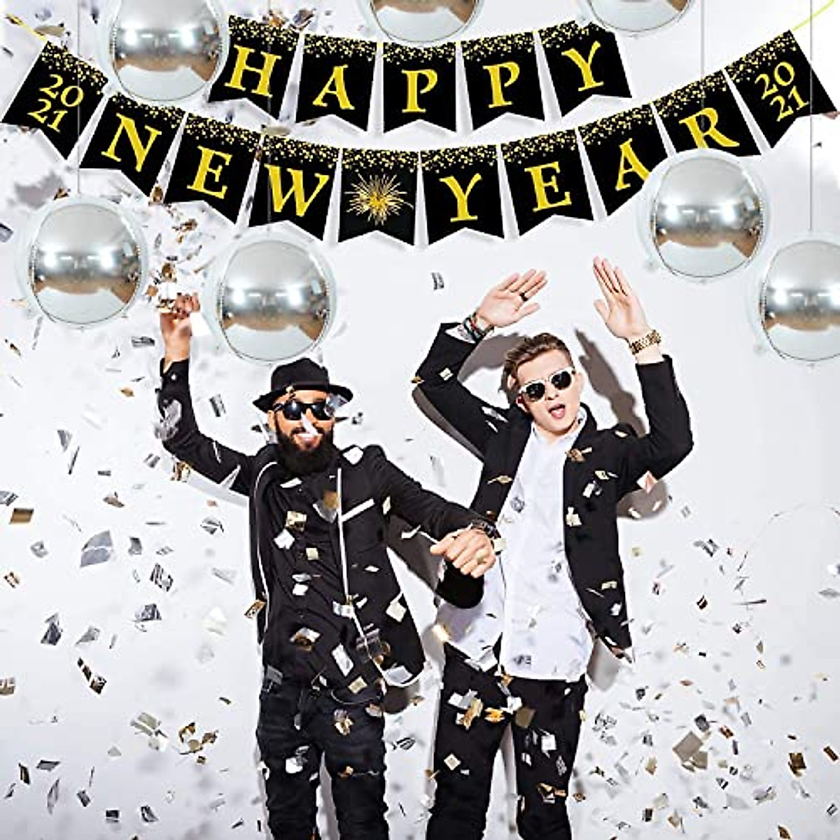 12pcs Silver Foil Balloons Decorations, 6pcs Large 22 Inch and 6pcs Small 10 Inch Round Metallic Helium Silver Balloons 4D Sphere Mylar Foil Mirror for Graduation Birthday Wedding Anniversaries Party