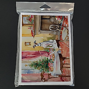 Caroline's Treasures DAC3824GCA7P Italian Greyhound Christmas Cookies Greeting Cards Pack of 8 Blank Cards with Envelopes Whimsical A7 Size 5x7 Blank Note Cards
