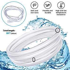 UNIFAMLIY 10Ft Portable Air Conditioner Drain Hose, Universal AC Drain Hose Kit, Kink-Free Drain Hose for Window Air Conditioner Drain with 3/5 Inch Connector, Window AC Mini-Split Unit Parts