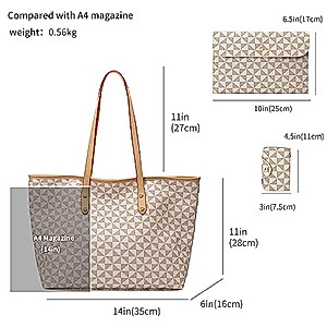 Women's Shoulder Bags Satchel Handbags Fashion Checkered Wallet Tote Bag Shoulder Bag Top Handle Satchel Purse Set 3pcs