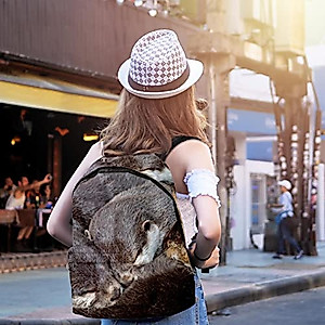 Large Canvas Backpack College School Men & Women Cute Sleeping Otters