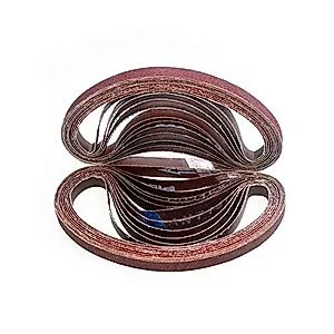 Aiyard 1/2 x 18 Inch Aluminum Oxide Sanding Belts, 40/60/80/120/180/240 Assorted Grits Abrasive File Belts for Air Belt Sander, 24-Pack