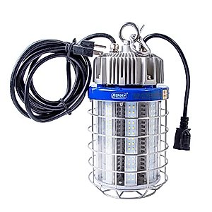 Bergen Industries Inc K5100 100-Watt Temporary High Bay LED Luminaire Plug-in Work Light, 13000LM, 5000K, Stainless Steel Cage,Blue