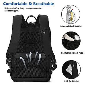 G-FAVOR Laptop Backpack for Men 15.6 inch Business Smart Backpack with USB Charging Port, Water-resistant Expandable Travel Backpack for Work Office Commuter