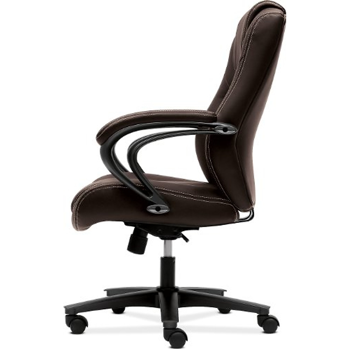 HON Managerial Office Chair- High-Back Computer Desk Chair with Loop Arms , Brown (VL402)
