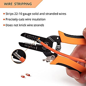 Wirefy Wire Stripper and Cutter - Wire Stripping Tool for Solid and Stranded Wires 22-10 AWG
