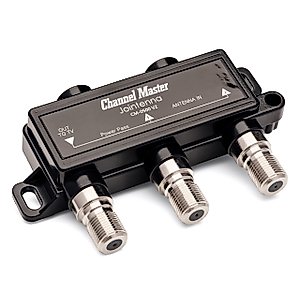 Channel Master JOINtenna - Combines Signals from 2 Digital HDTV Antennas, Two Inputs & One Output, Power Passing for Preamplifiers and Boosters, Built-in LTE Filter, Low-Loss Design, Indoor/Outdoor
