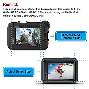 Taisioner Screen Protector for GoPro HERO 11 HERO 10 Black HERO 9 Black Fit Media Mod Ultra Tempered Glass Protective Foils with Lens Cover Accessories Kit