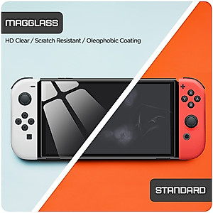 magglass Blue Light Screen Protector for Nintendo Switch OLED - Anti Bluelight Blocking Tempered Glass for Reduced Eye Fatigue (OLED Model)