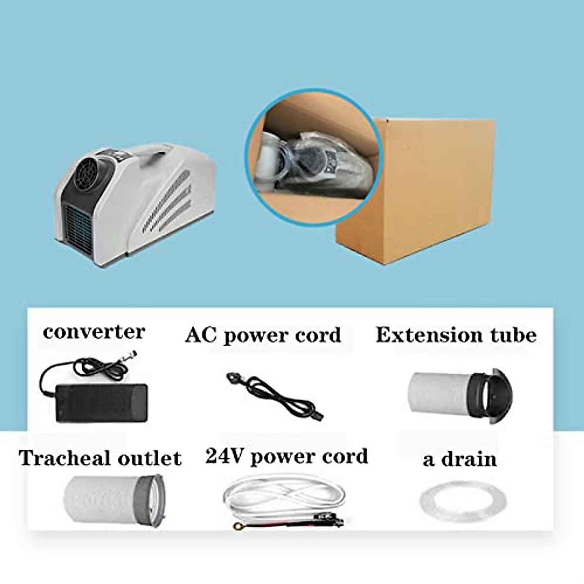Portable Air Conditioners 24V, 250 Low Power Consumption, Home AC Cooling Unit, Fast Cooling AC for Outdoor Camping Tent, Outdoor Parties, Fishing, Car, Truck, Van and RV