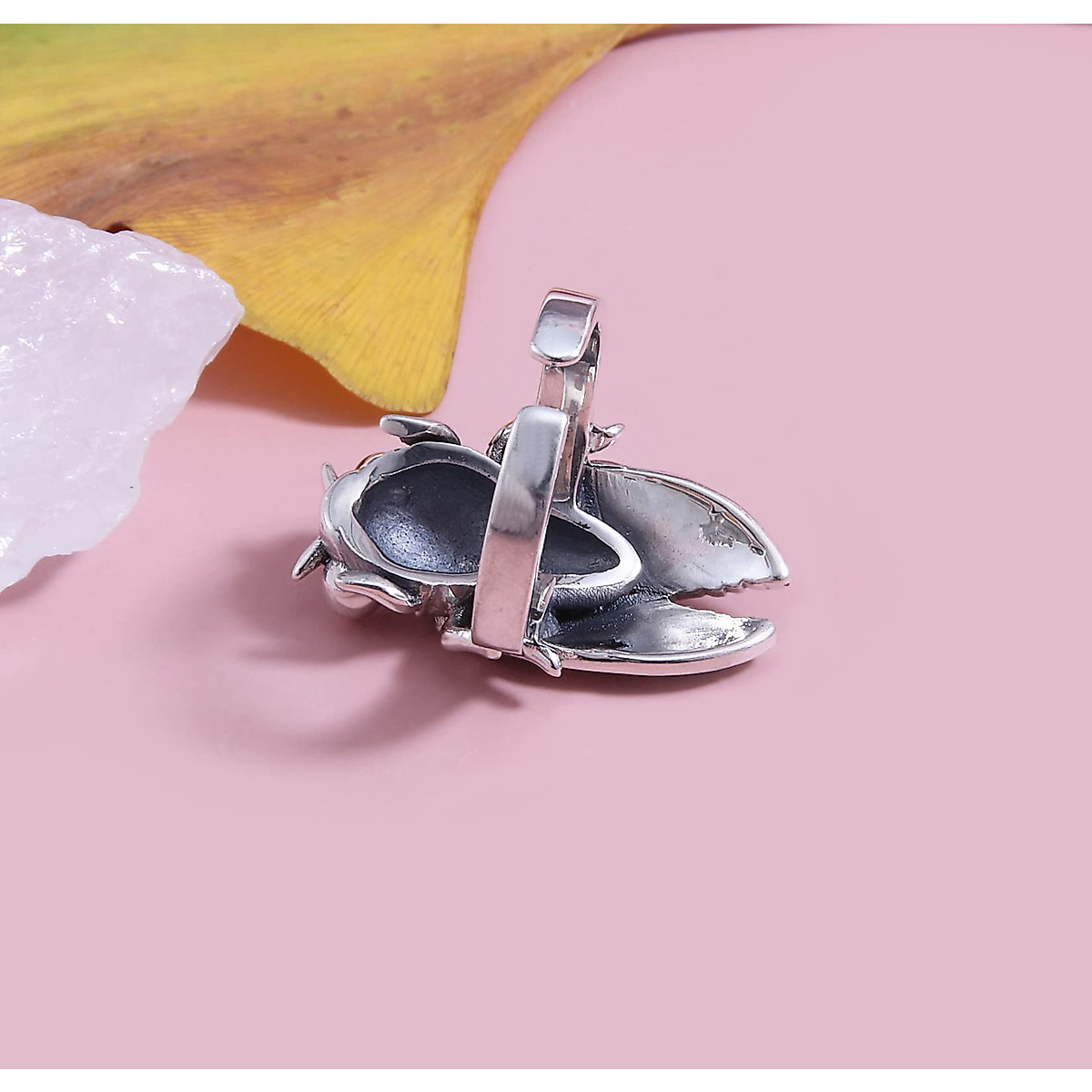 Helen de Lete Vintage Cicada S925 Sterling Silver Adjustable Ring For Men and Women