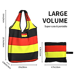 allgobee Kitchen Reusable Grocery Bags German-Flag-Germany Shopping Bags Washable Foldable Carry Pouch Tote Gift Bags Durable