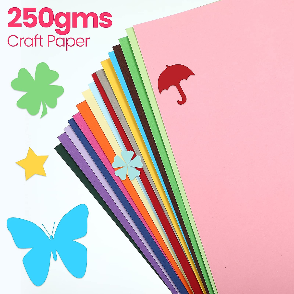 Thenshop 320 Pcs Cardstock Paper 16 Assorted Color 250gsm 8.3 x 11.6 A4 Construction Heavy Weight Thick Double Sided Printed Colored Paper for DIY Cards Making Art Scrapbooking School Party