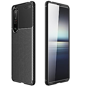 Soft TPU Bumper Flexible Case for Sony Xperia 1 III, Slim Fit Shock Absorption Carbon Fiber Texture Bumper Case Cover for Sony Xperia 1 III