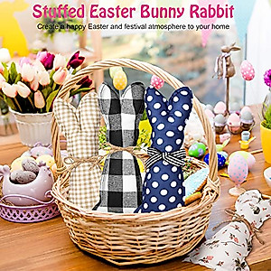 12 Pieces Stuffed Fabric Bunnies Easter Table Top Rustic Farmhouse Decor Plush Carrot Bunny Decor Rabbit Decor Tall Vase Filler Decor for Desk Counter Tiered Tray Wedding Home Exquisite Soft Craft