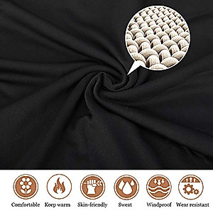 HEROBIKER Women's Thermal Underwear Set, Ultra Soft Thermal Shirt Long Johns Top Bottom Warm with Fleece lined Winter Base Layer Sets M Black