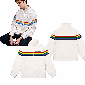 Wilbur Soot Merch Vintage Fleece Dream Team SMP Flannel Plush Half Zipper Stand Collar Sweatshirt Falier Clothes (B108-JL03080A02,M)