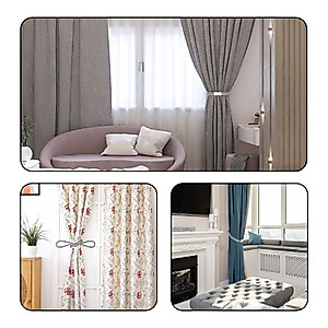 NICEEC 2 Pack Magnetic Snap Type Curtain Tiebacks Leather Fashion Style Drape Tie Backs Elegant Rope Knot Decorative Curtain Holdbacks for Home & Office Window Drapery (Black & White)