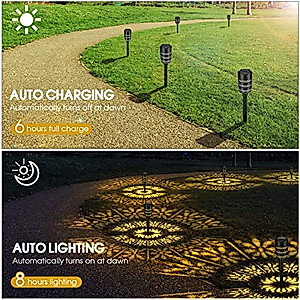 ZLIWRAL Solar Outdoor Lights Garden, 8 Packs Dynamic Pattern Solar Lights,2 Changeable Patterns Pathway Lights,Waterproof Solar Powered Landscape Path Lights for Lawn Walkway Yard Decorative