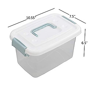Sosody 5.5 Quart Plastic Clear Storage Bins, Clear Latching Boxes, 6 Packs