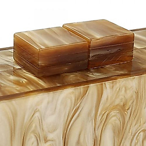 Women Evening Clutch Bags Acrylic Box Envelope Purse Handbags Lady Party Wedding Banquet Bag Shoulder Bag (Gold)