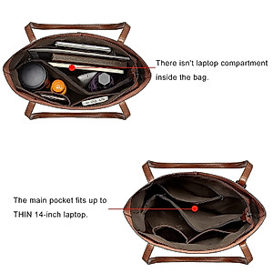 S-ZONE Vintage Genuine Leather Tote Shoulder Bag Handbag Big Large Capacity 2.0