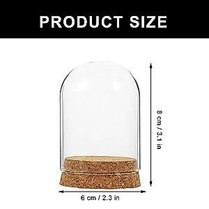 GANAZONO 2Sets Glass Display Dome Cloche Tabletop Display Case with Cork Base DIY Snow Globe for Office Home Halloween Christmas Wedding Tabletop Centerpiece Decoration